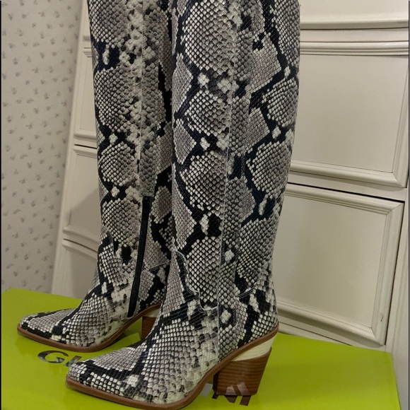 Gianni Bini | Shoes | Gianni Bini Danitza Snake Skin Tall Leather Boots ...